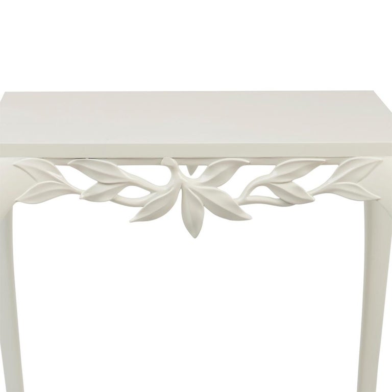 White Leaves Side Table at 1stDibs