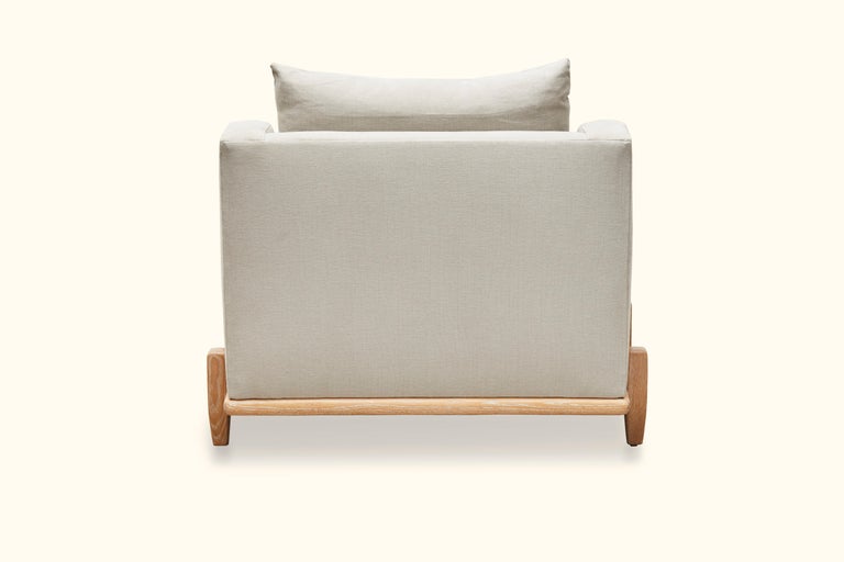 White Linen and Oak George Chair by Brian Paquette for Lawson-Fenning ...