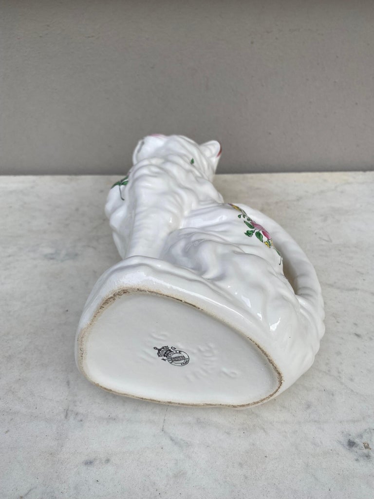 White Majolica Cat Pitcher Keller and Guerin Luneville, circa 1900 For ...