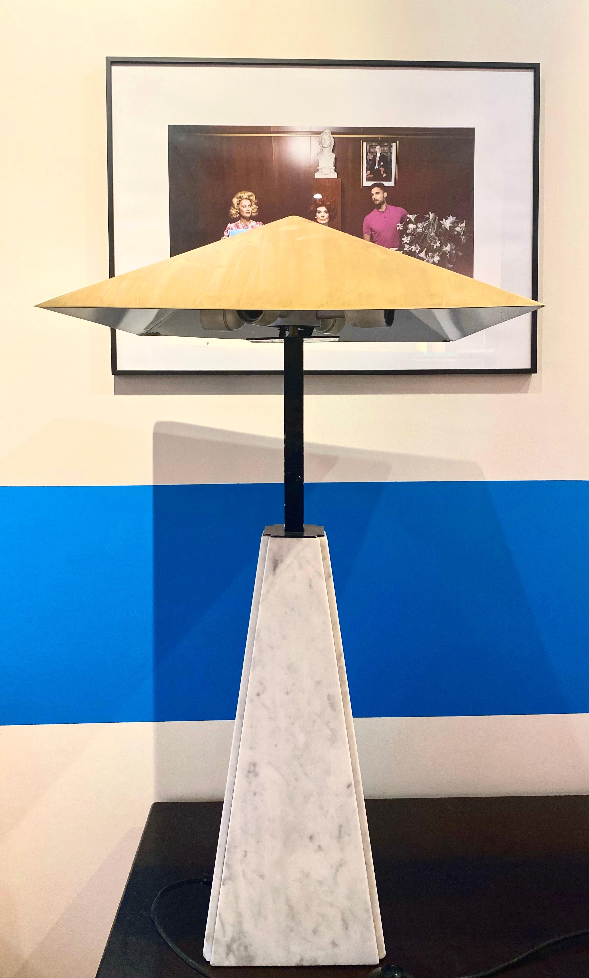 White Marble Abat Jour Table Lamp by Cini Boeri for Arteluce, 1970s For ...