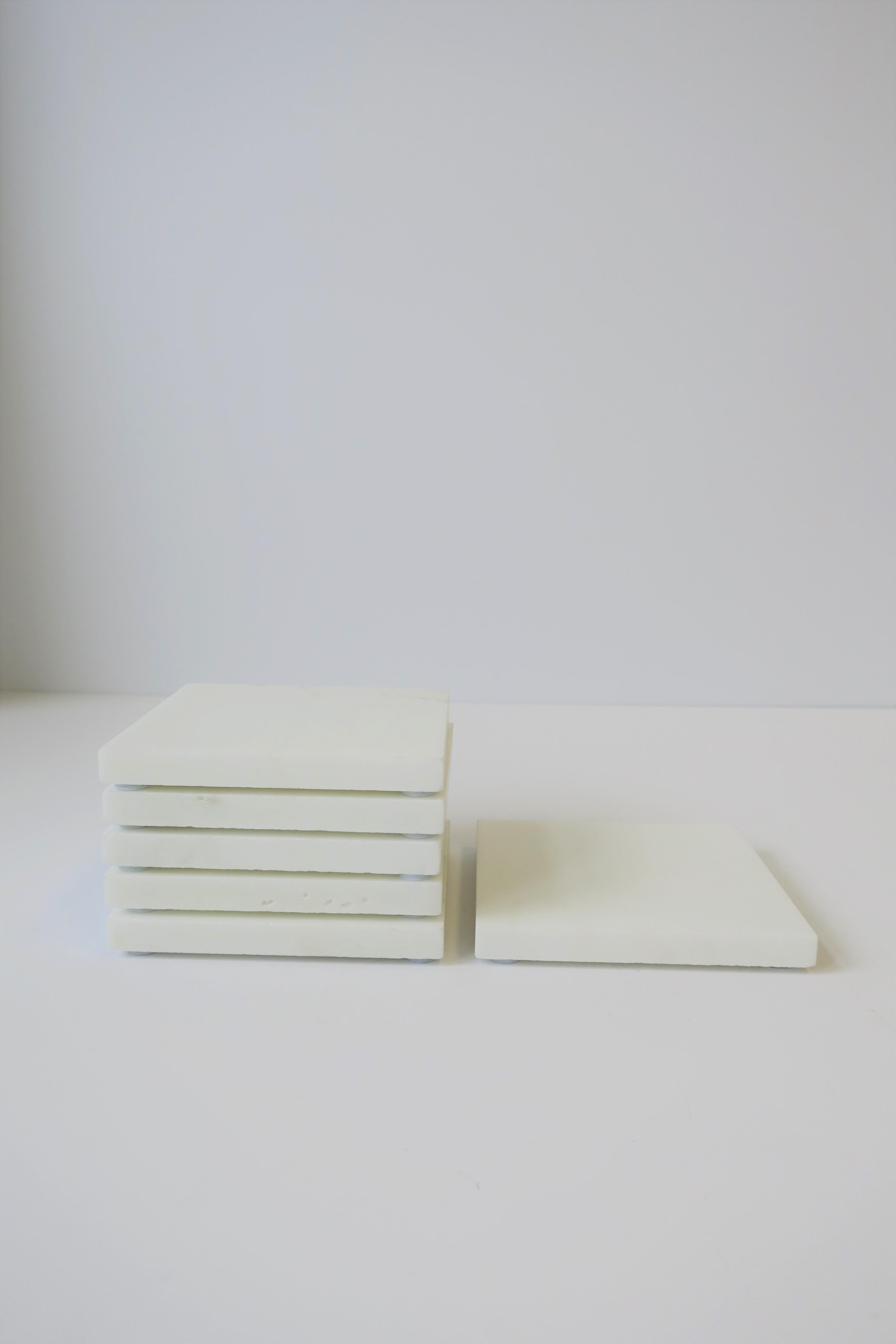 White Marble Coaster Set at 1stDibs