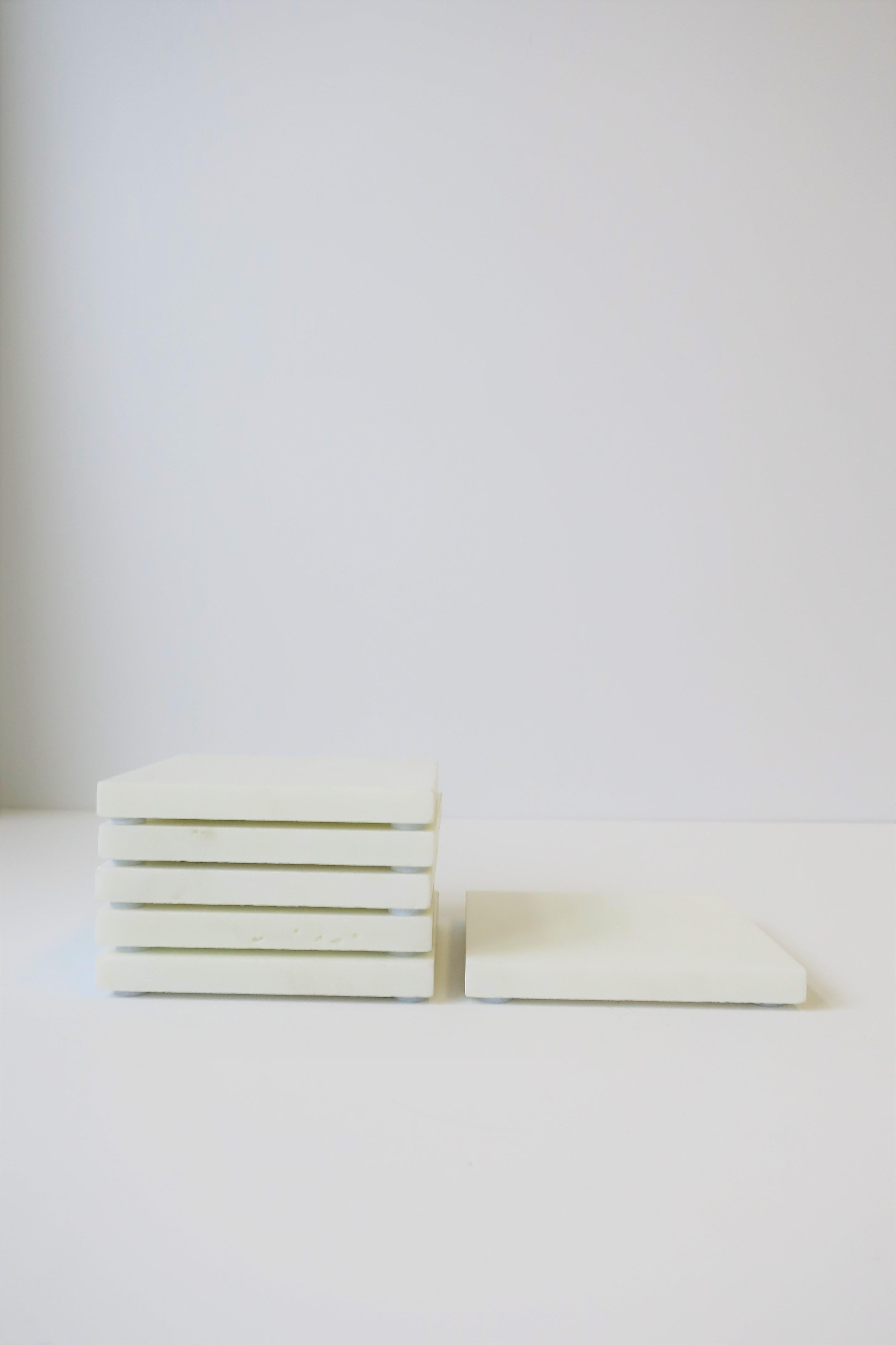 White Marble Coaster Set at 1stDibs