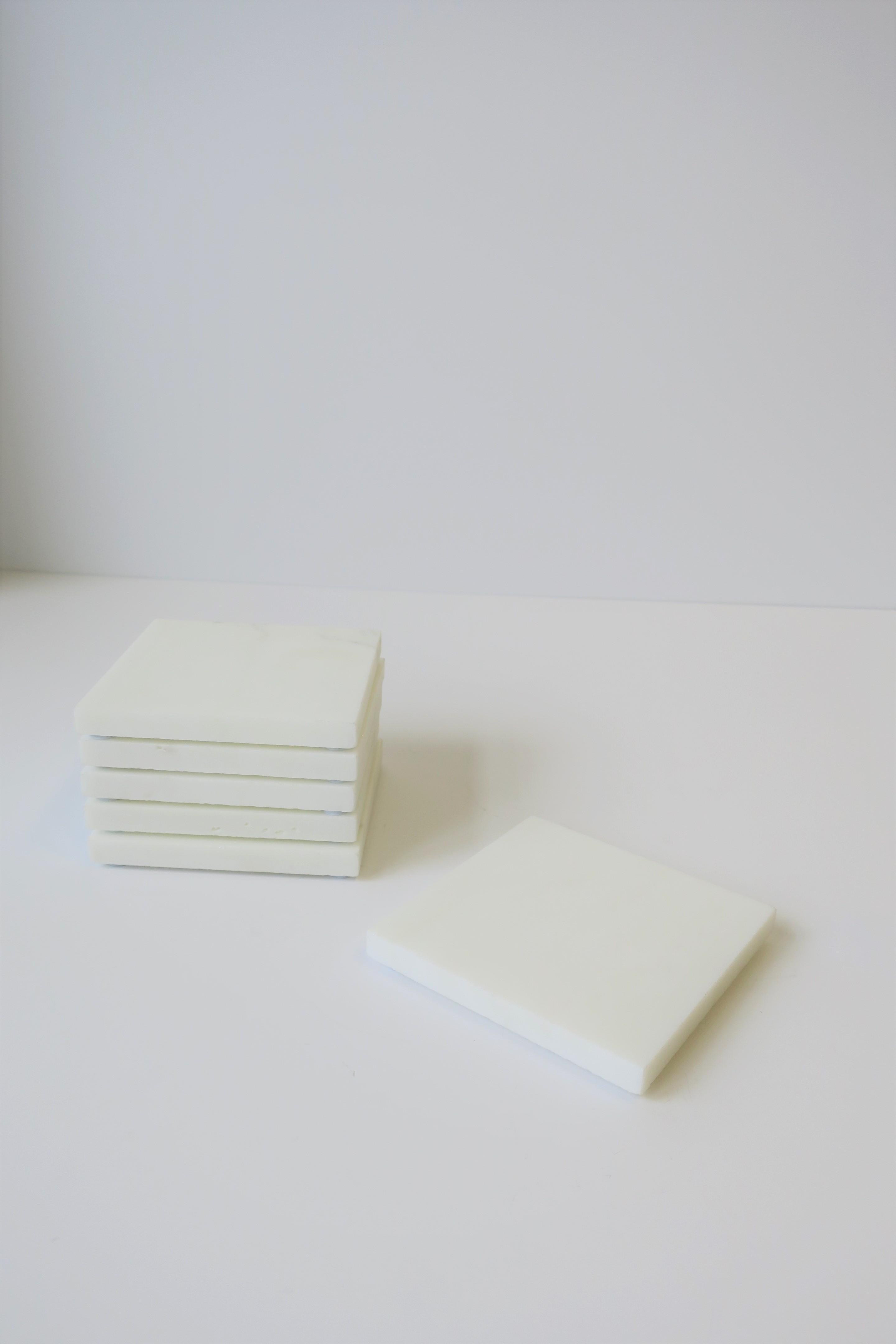 White Marble Coaster Set at 1stDibs