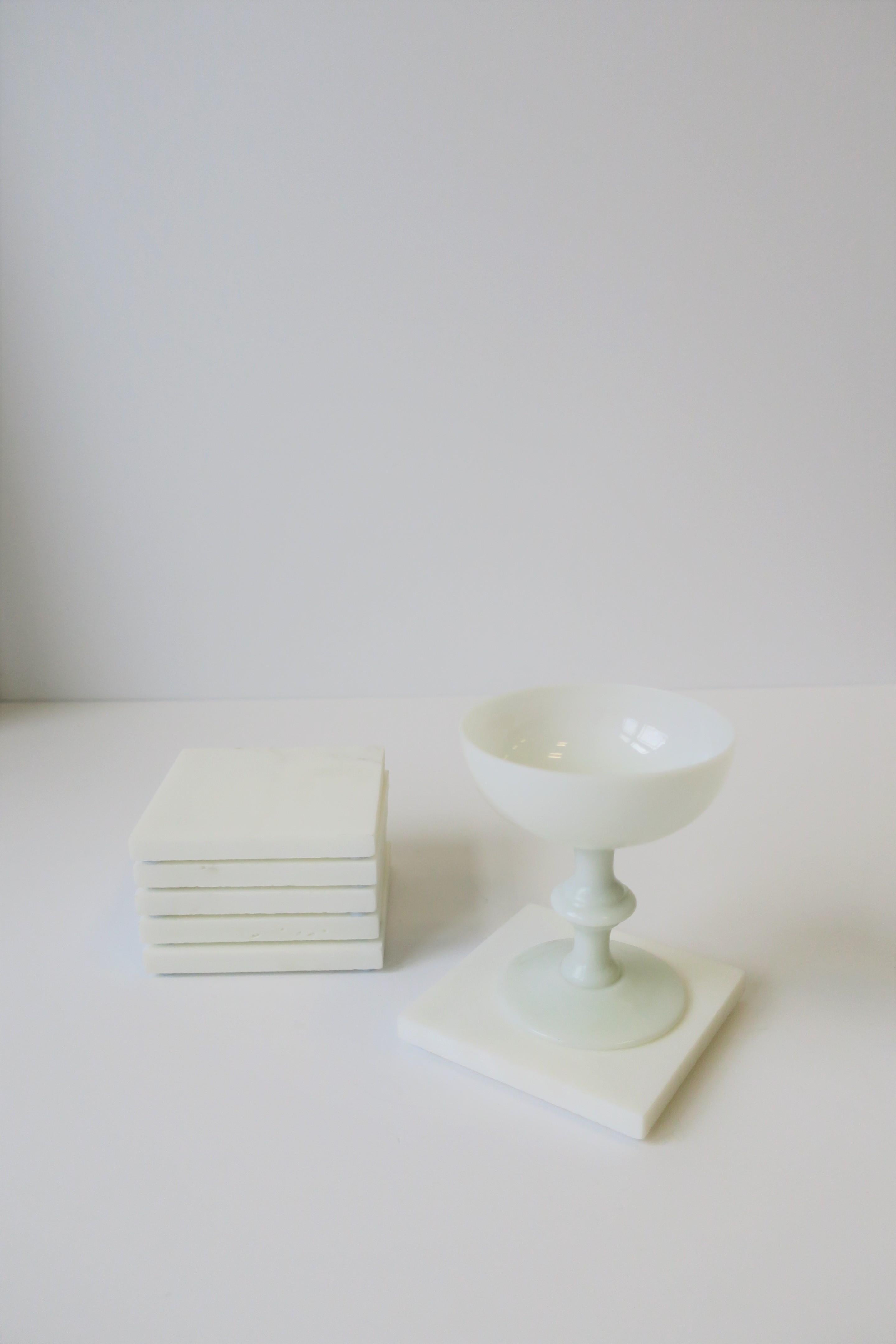 White Marble Coaster Set at 1stDibs