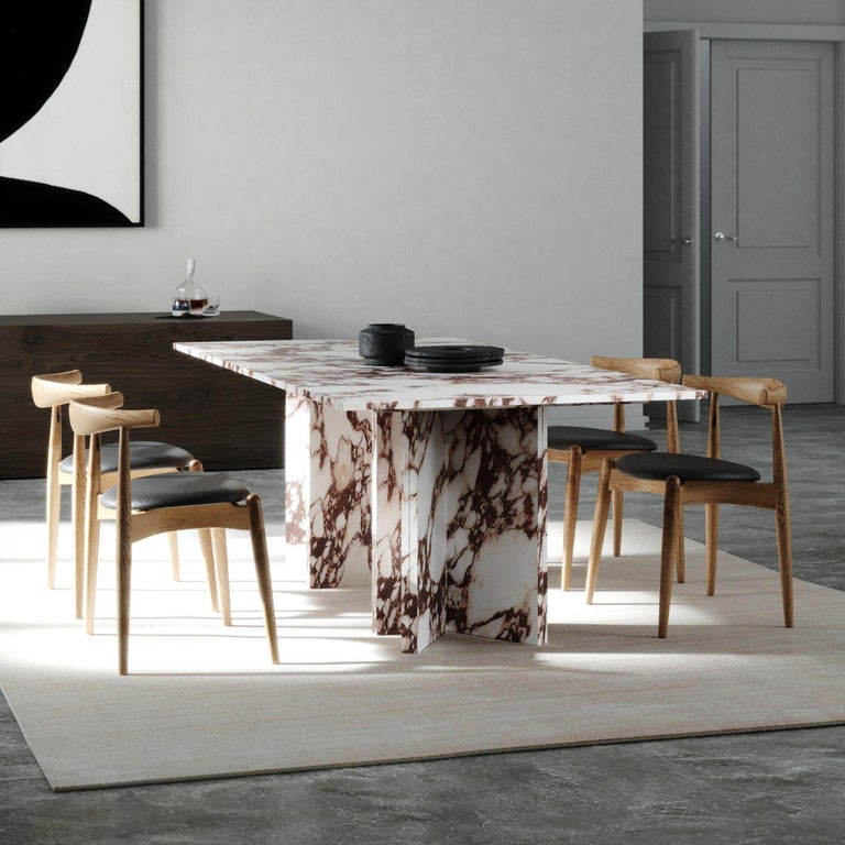White Marble Dining Table For Sale at 1stDibs
