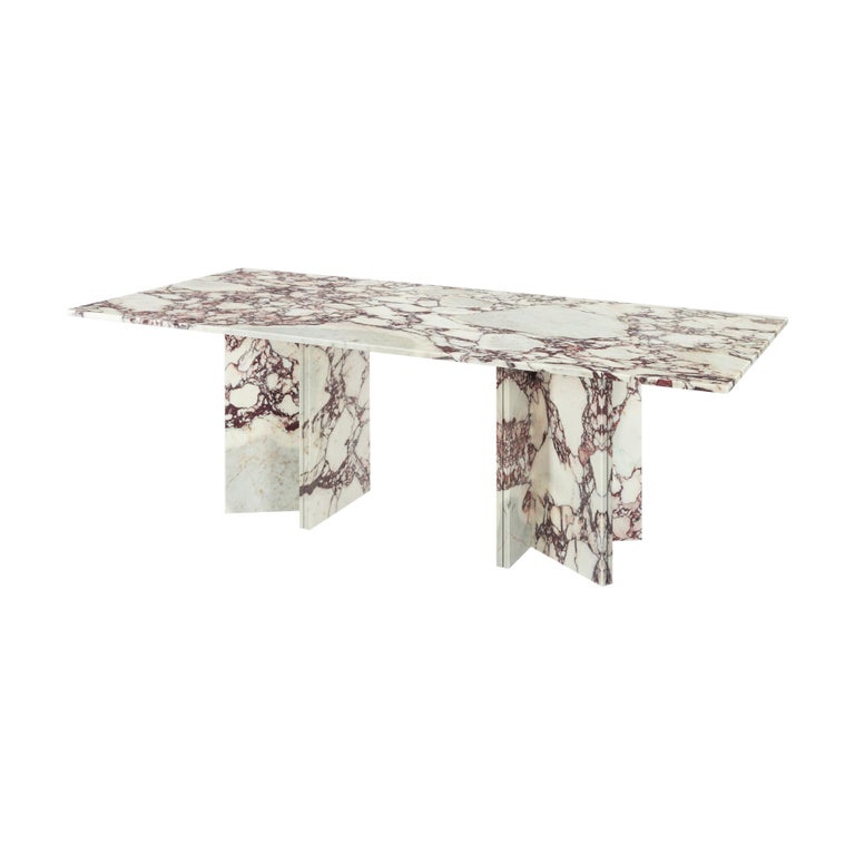 White Marble Dining Table For Sale at 1stDibs