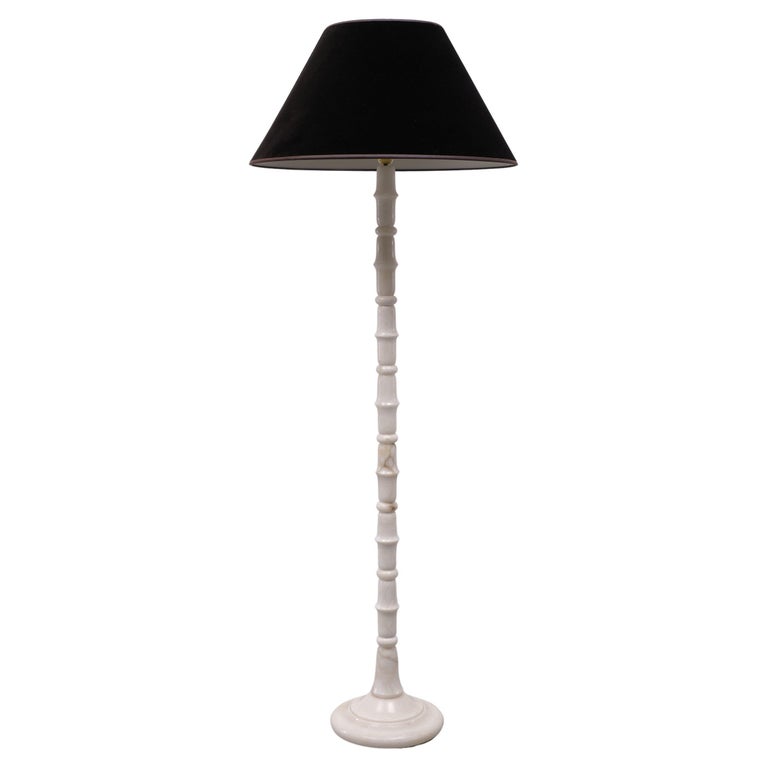 White Marble floor lamp Regency Italy 1970s For Sale at 1stDibs