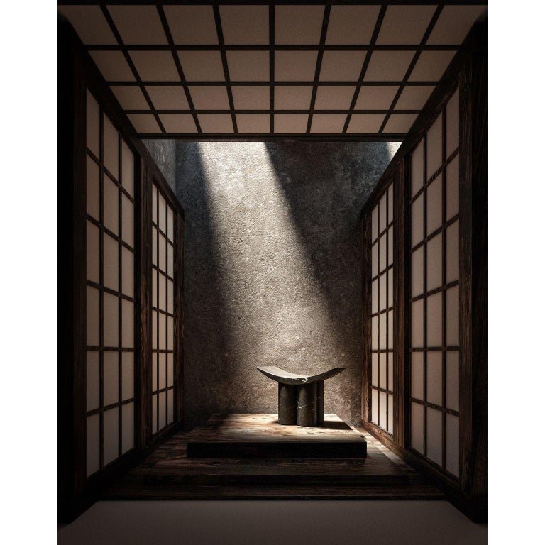 White Marble Gamma Stool by Pietro Franceschini For Sale at 1stDibs