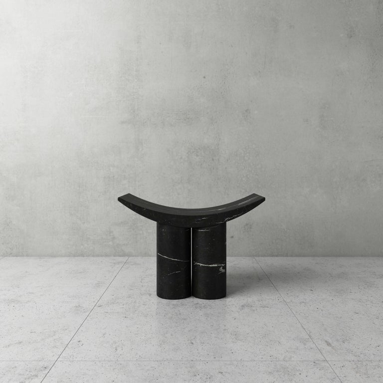 White Marble Gamma Stool by Pietro Franceschini For Sale at 1stDibs