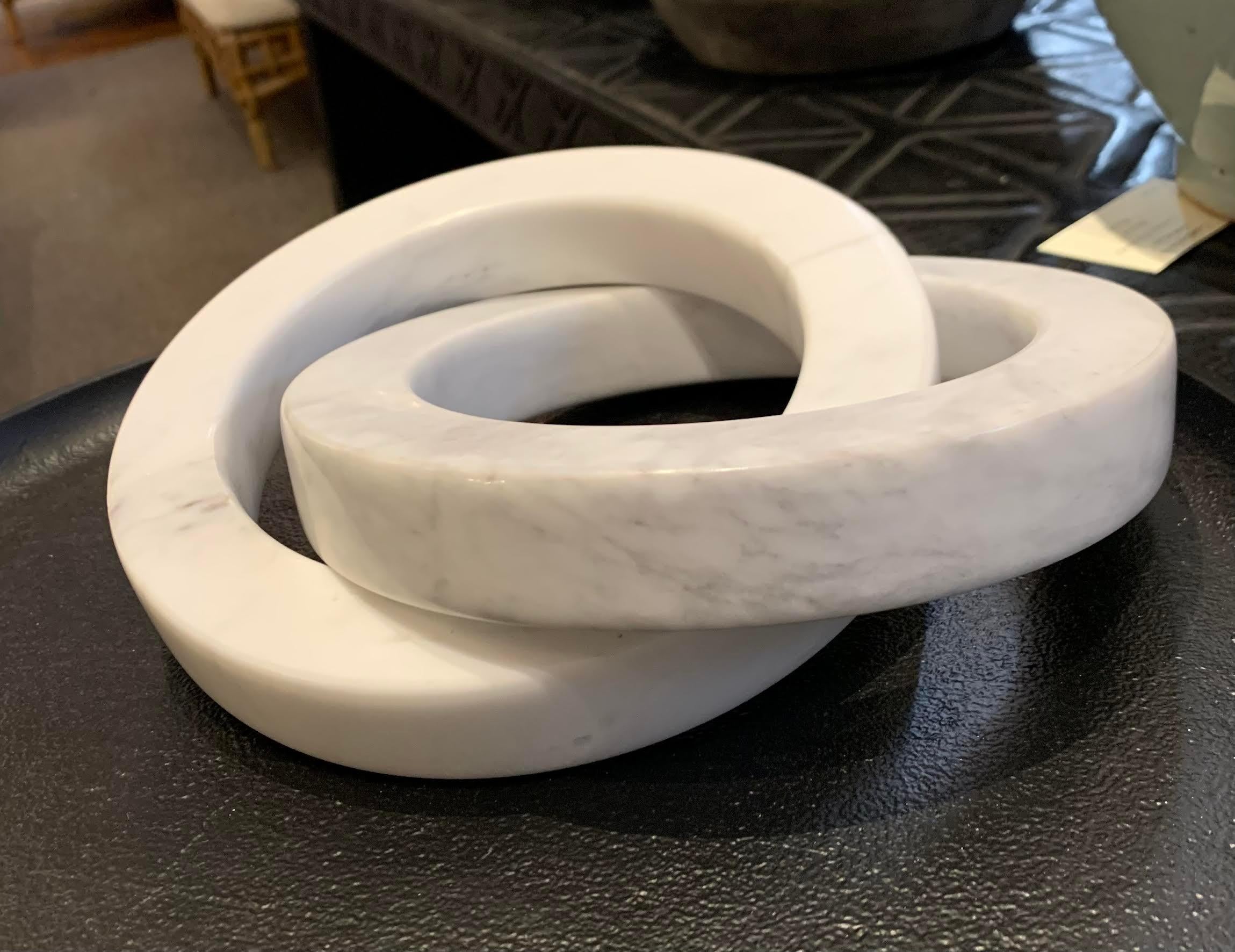 White Marble Interlocking Rings, Indonesia, Contemporary For Sale at ...