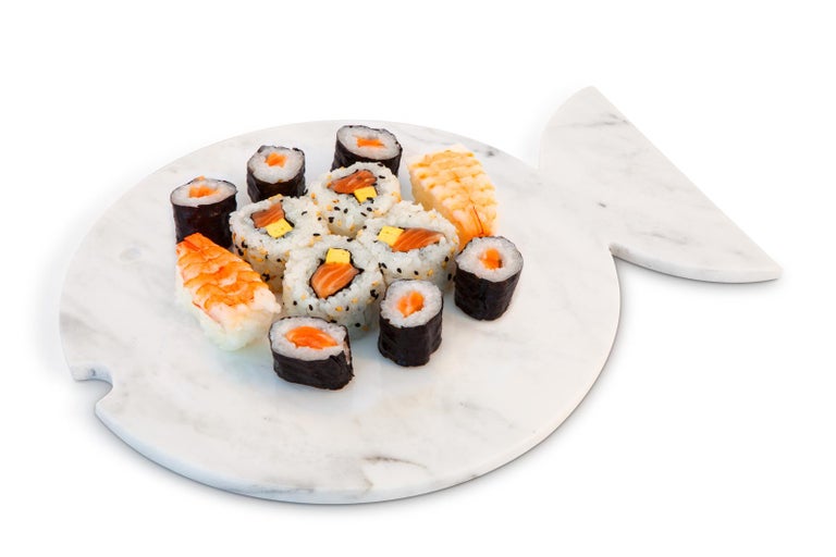 White Marble Plate Design Shape of a Fish at 1stDibs