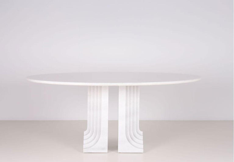 White Marble Samo Table by Carlo Scarpa for Simon International For ...