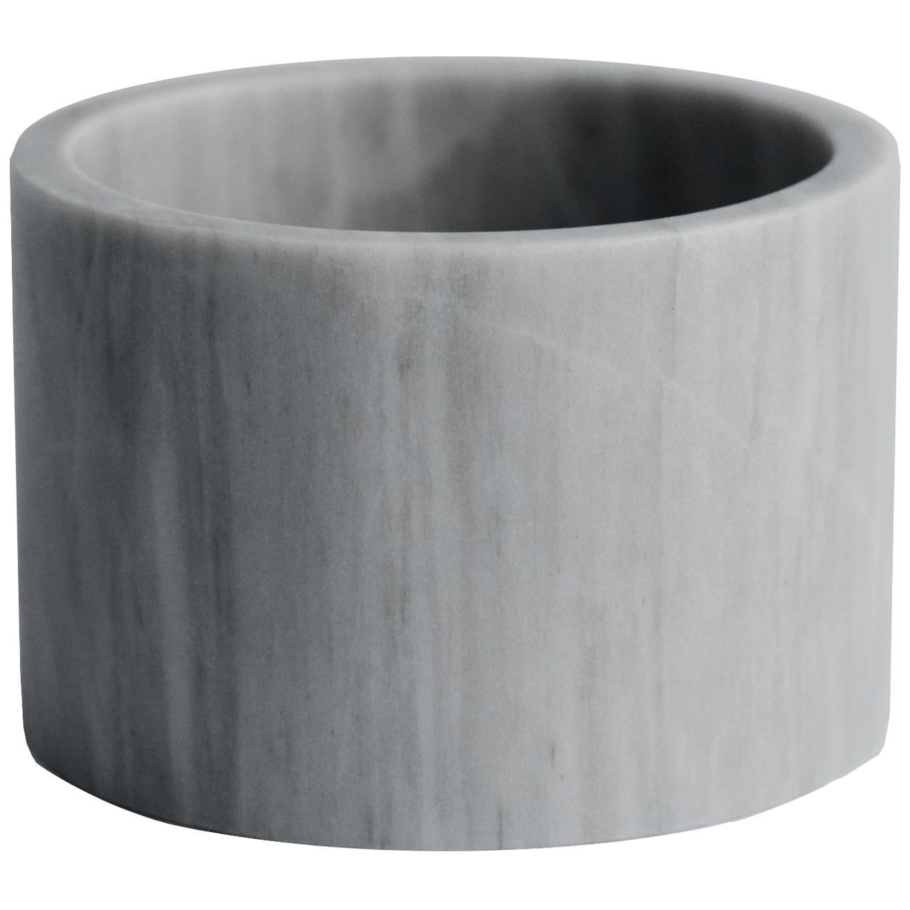 White Marble Tall Pedestal Cylinder For Sale at 1stDibs