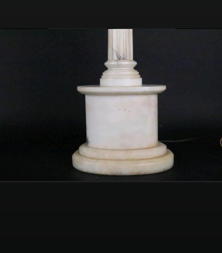 White Marble Table Lamps a Pair 1940s For Sale at 1stDibs