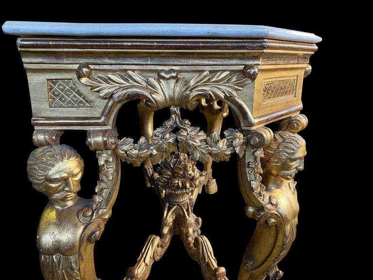 White Marble Top Italian Console, Rococo, 18th-19th Century For Sale at ...