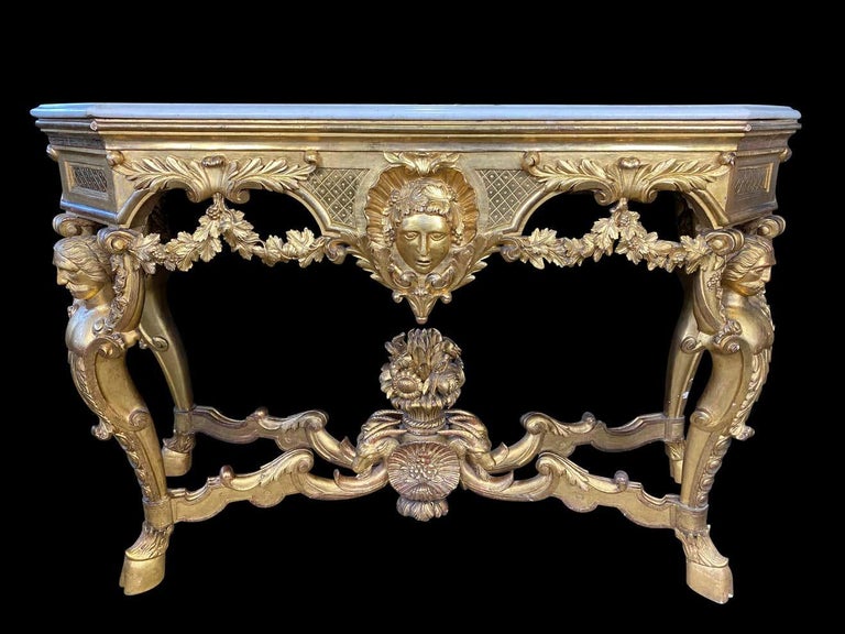 White Marble Top Italian Console, Rococo, 18th-19th Century For Sale at ...