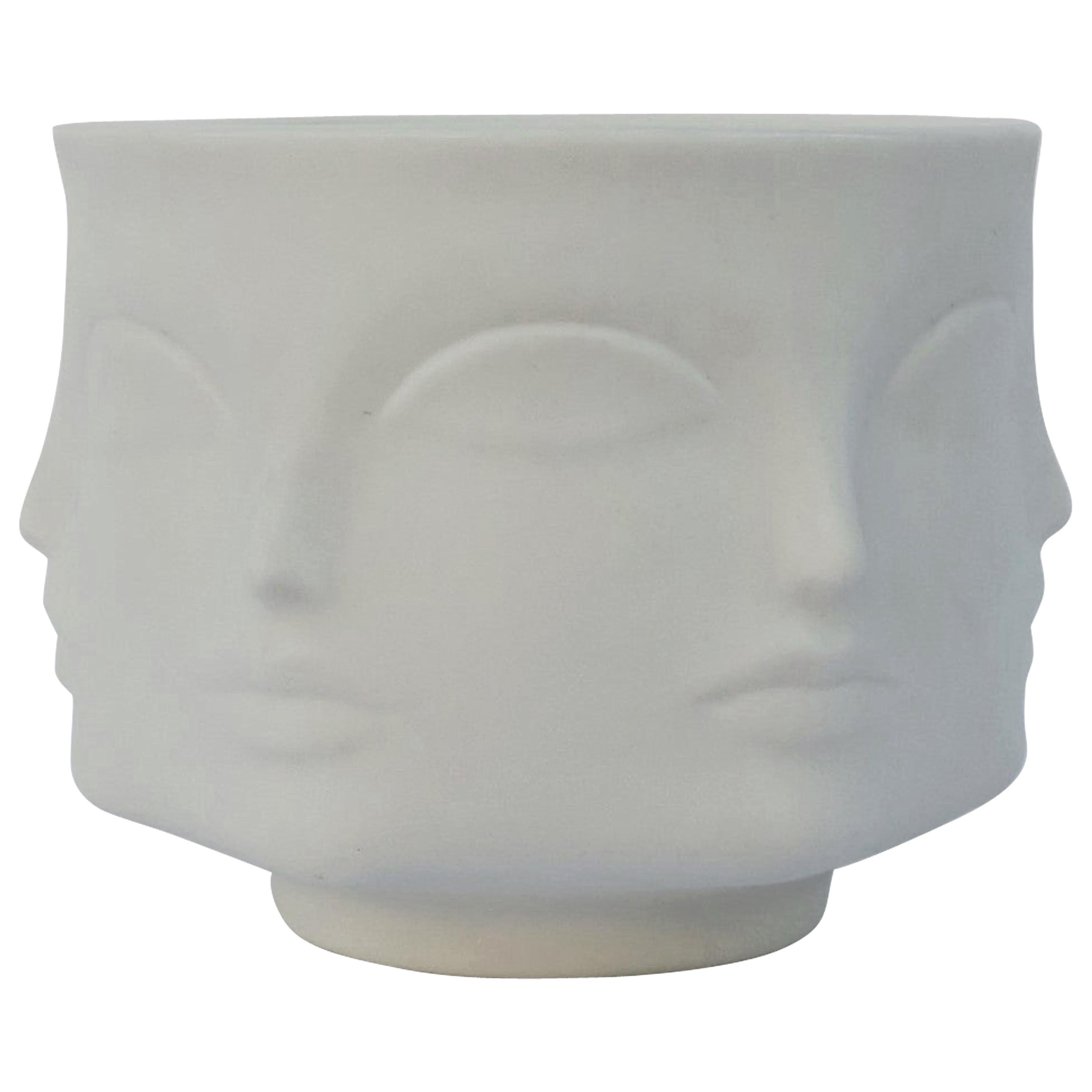 White Matte Porcelain Face Pottery Bowl For Sale at 1stDibs