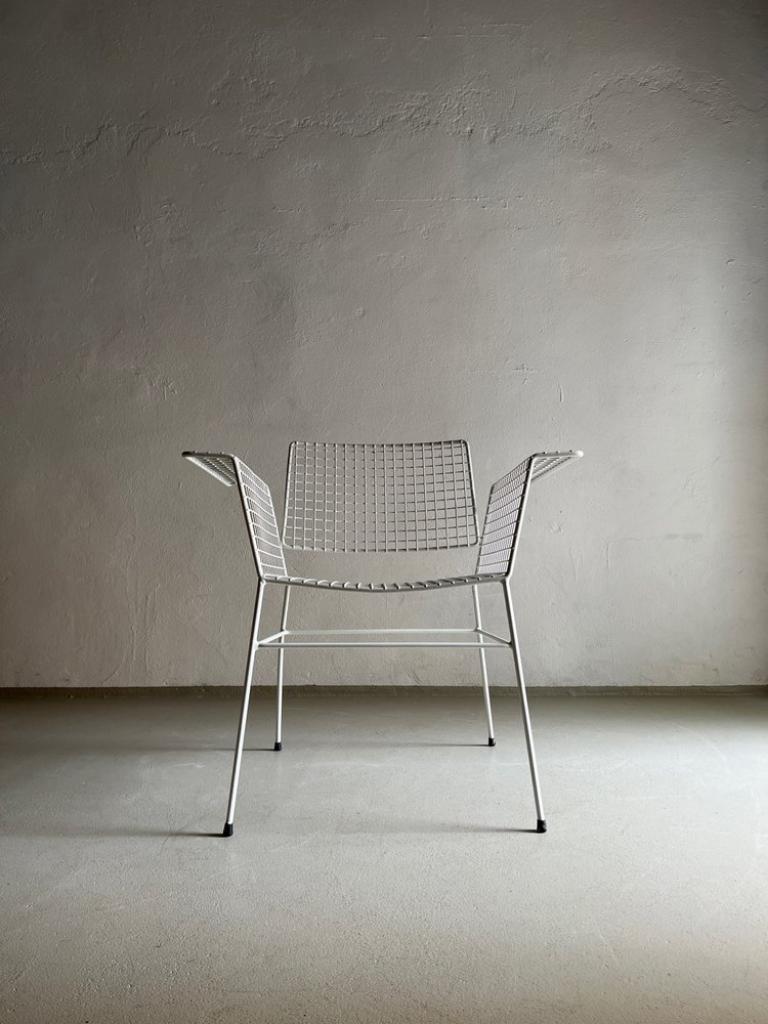 White Metal Wire Chair from Erlau Germany, 1960s For Sale at 1stDibs