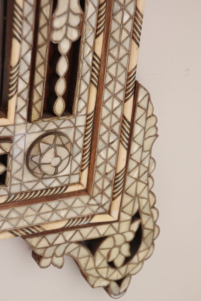 White Mother of Pearl Inlaid Middle Eastern Mirror at 1stDibs | white ...