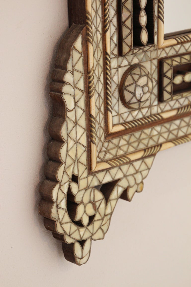 White Mother of Pearl Inlaid Middle Eastern Mirror at 1stDibs | white ...