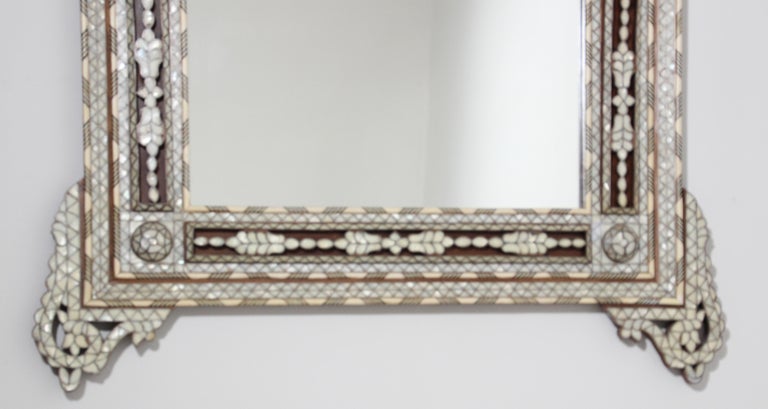 White Mother of Pearl Inlaid Middle Eastern Mirror at 1stDibs | white ...