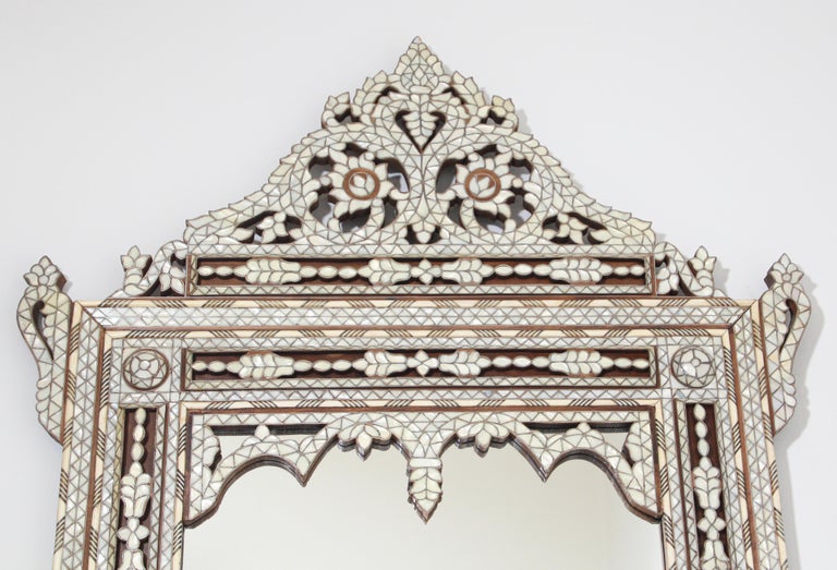 White Mother of Pearl Inlaid Middle Eastern Mirror at 1stDibs | white ...