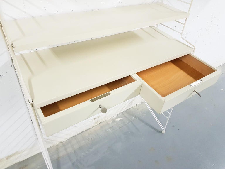 White Nisse Strinning for String Wall System with Desk, Sweden, 1960s ...