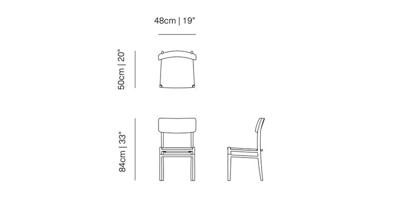 Set of 2 Noviembre X Dining Chair in Oak Wood with Leather Seat by Joel ...