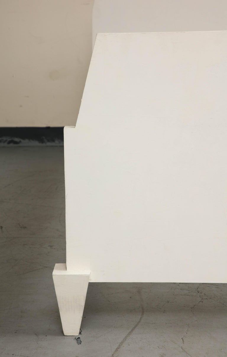 White Oak Custom King Bed Frame with Hand Done Plaster Finish For Sale ...