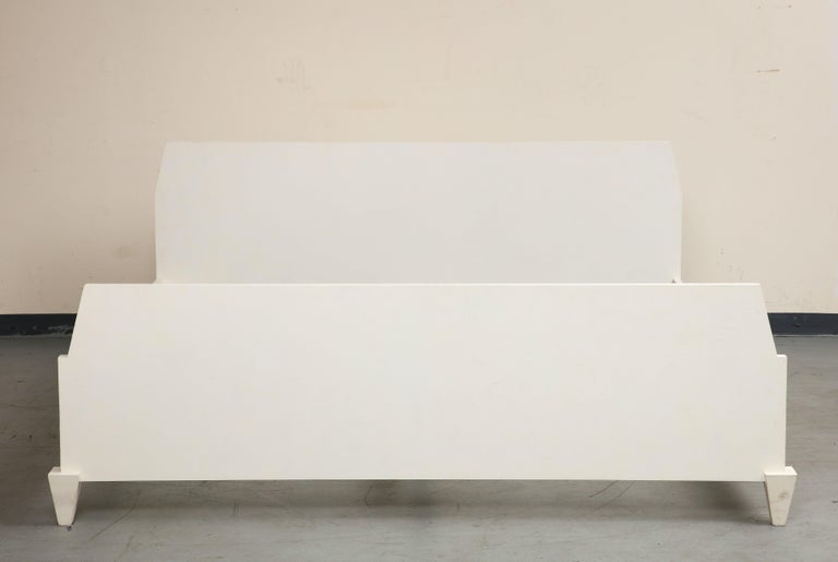 White Oak Custom King Bed Frame with Hand Done Plaster Finish For Sale ...