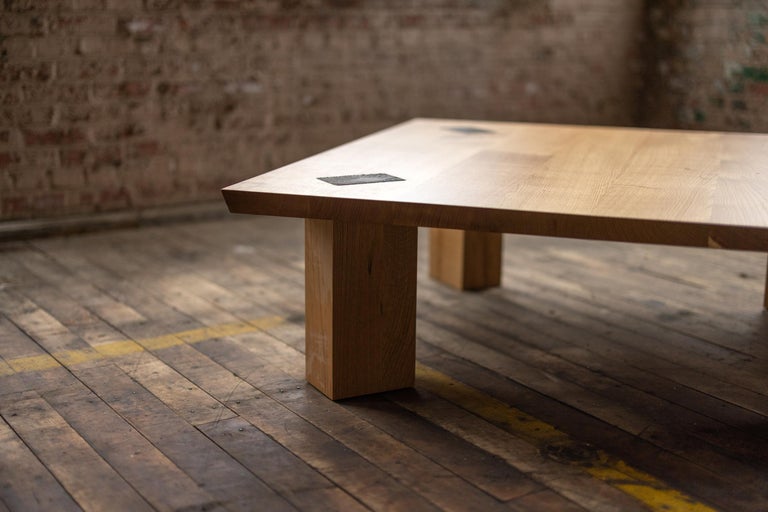 White Oak Wood + Bronze Cast Details Winston Coffee Table by Alabama ...