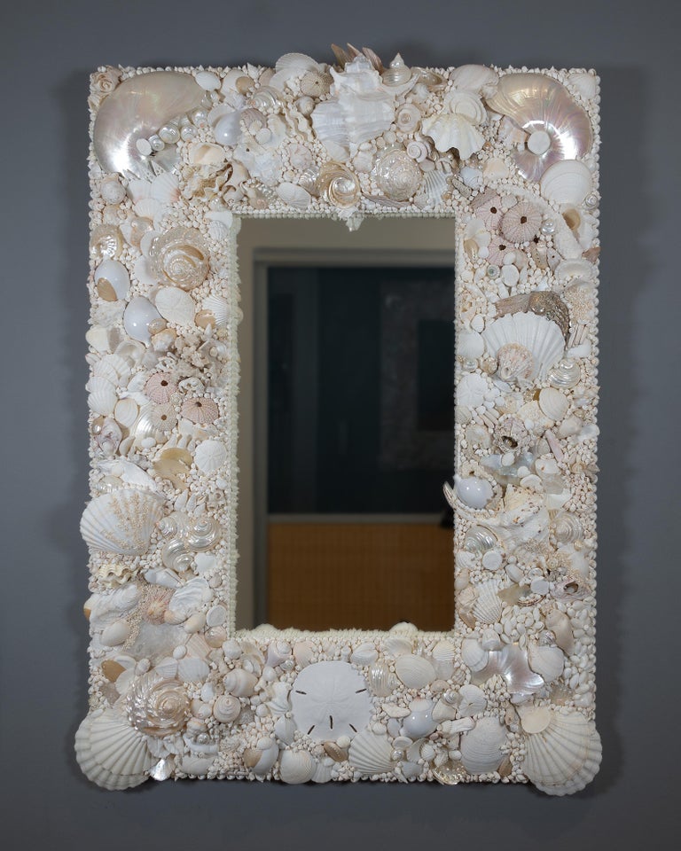 White Ocean, Unique Shell Mirror by Shellman Scandinavia at 1stDibs