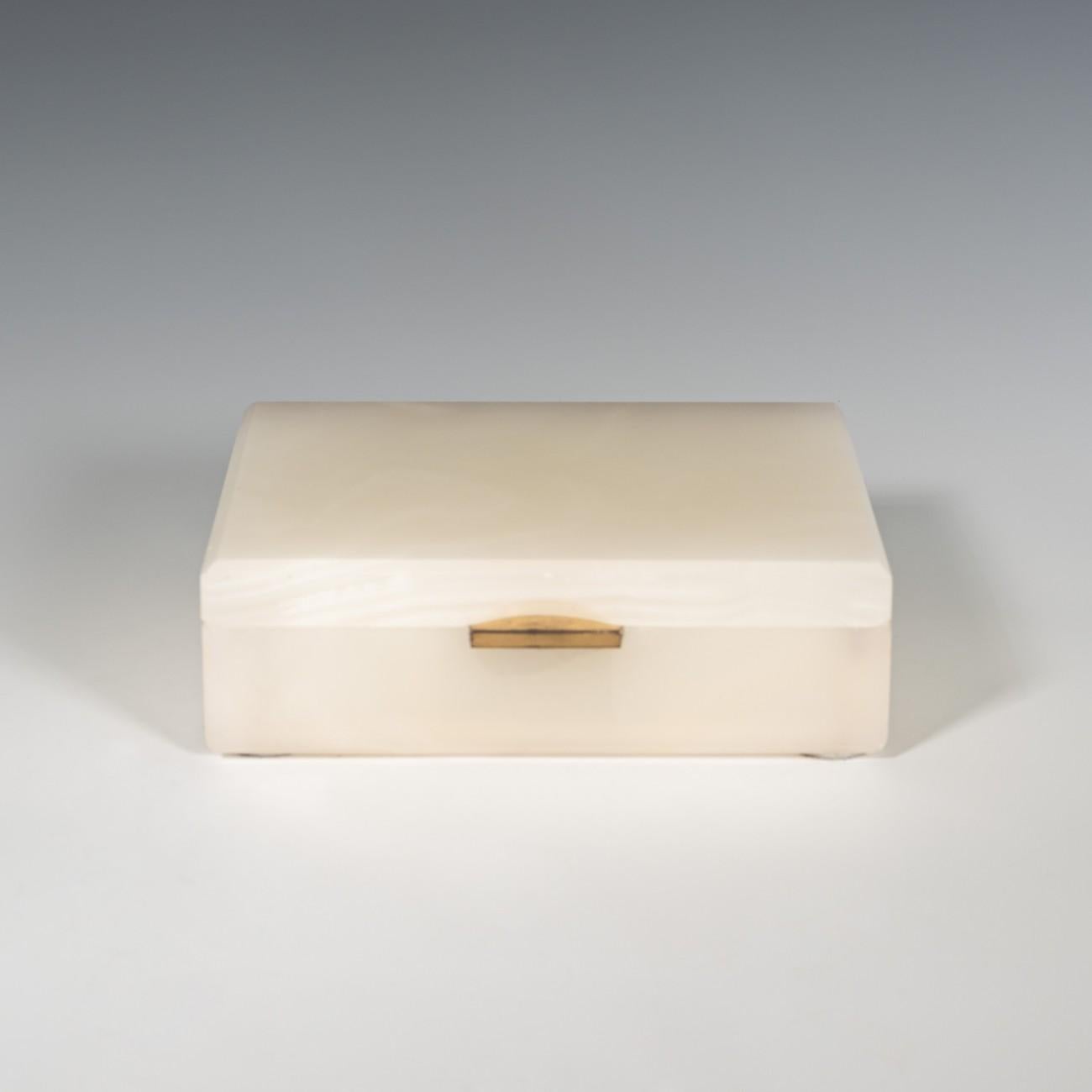 White Onyx Stone Box, circa 1940 at 1stDibs