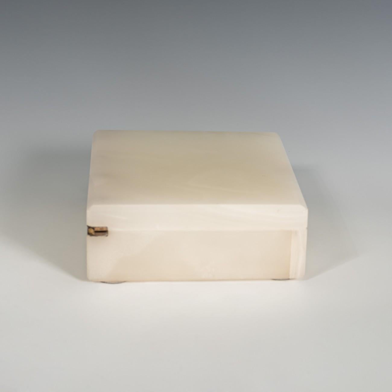 White Onyx Stone Box, circa 1940 at 1stDibs