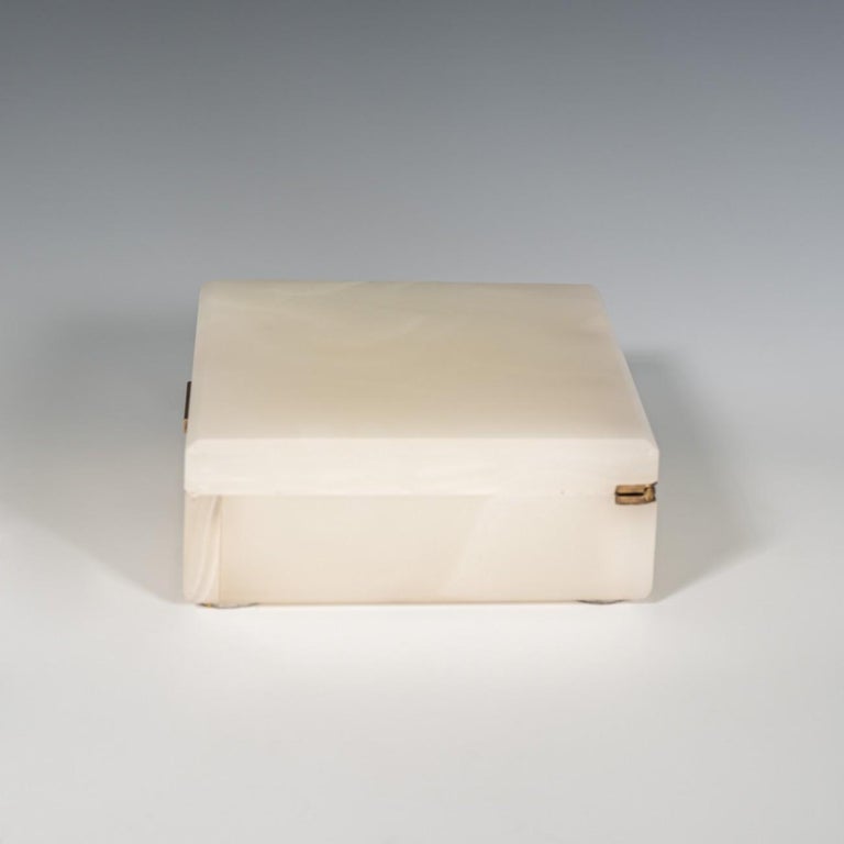 White Onyx Stone Box, circa 1940 at 1stDibs