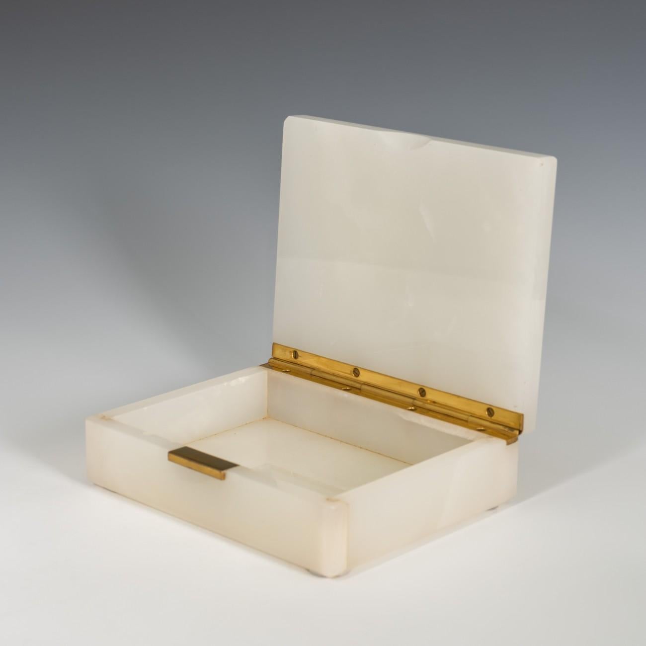 White Onyx Stone Box, circa 1940 at 1stDibs