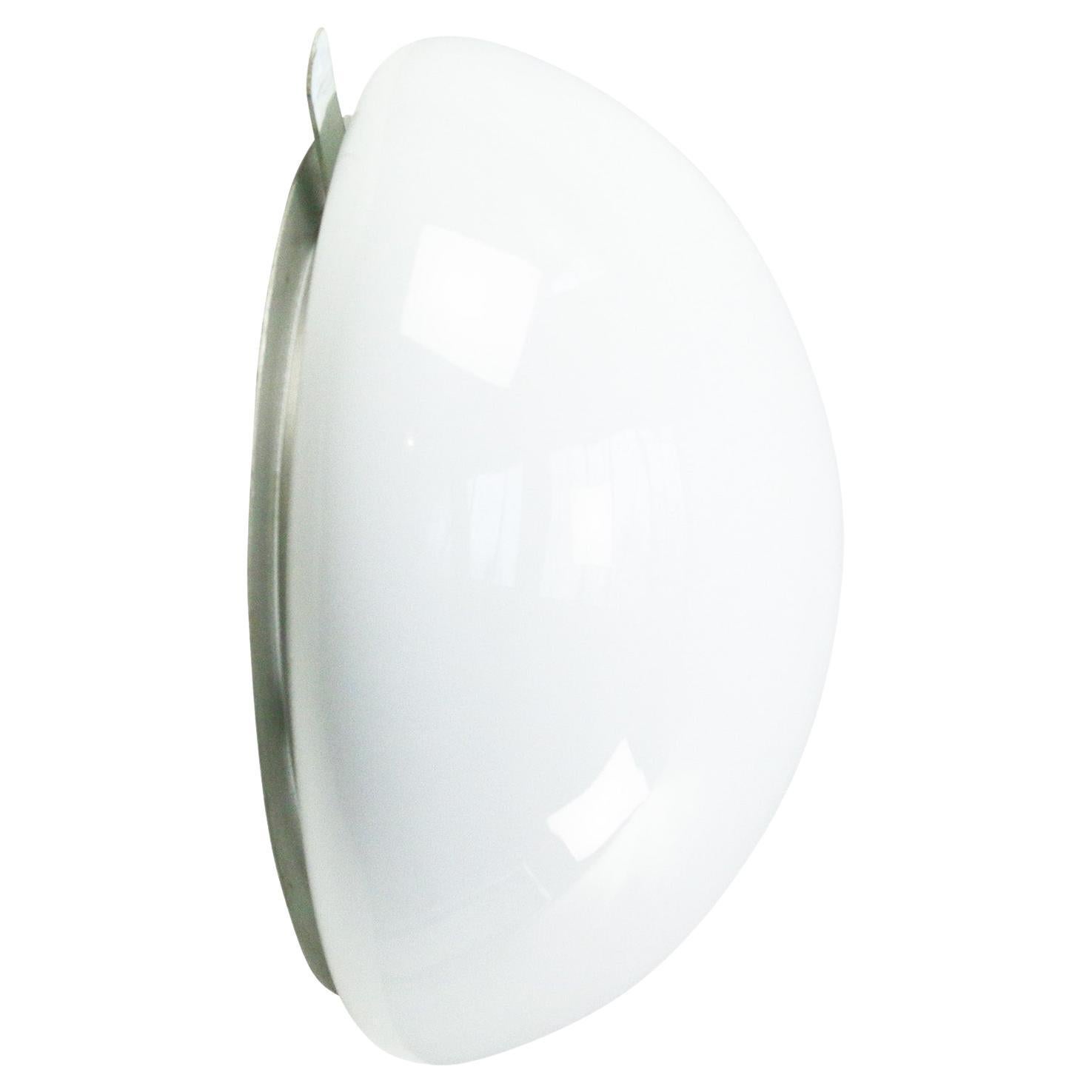 Midcentury Ceiling or Wall Scones with "Brain" Structured Opaline Glass ...