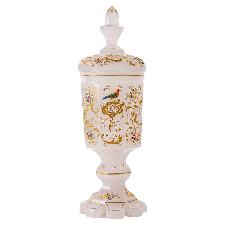 White Opaline Goblet, 19th Century For Sale at 1stDibs