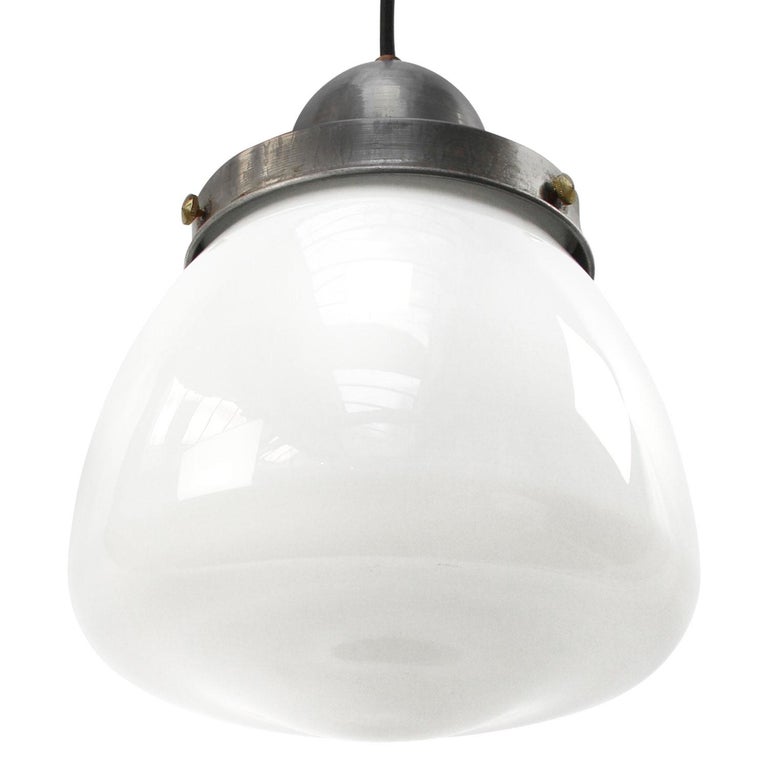 White Opaline Milk Glass Vintage European Pendant Lights For Sale at ...
