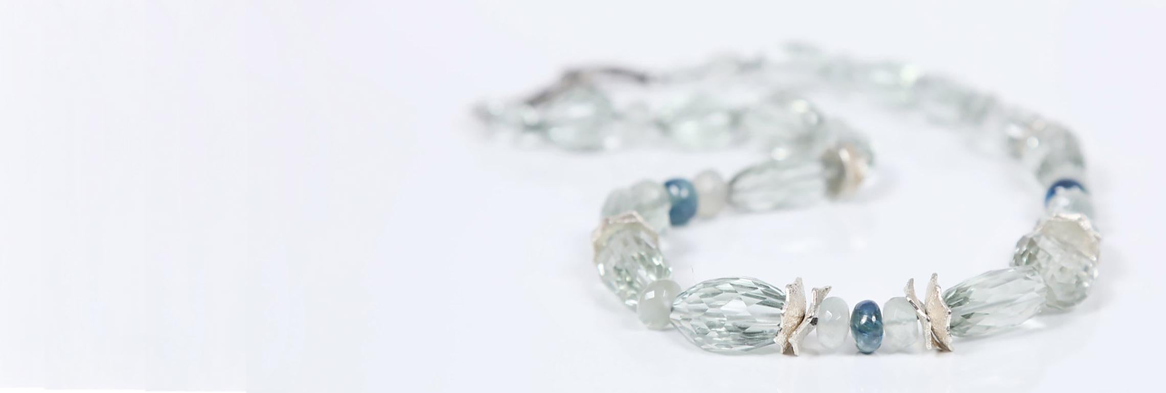 White Orchid Studio Icy Teal Sky Prasiolite Kyanite Moonstone Silver ...