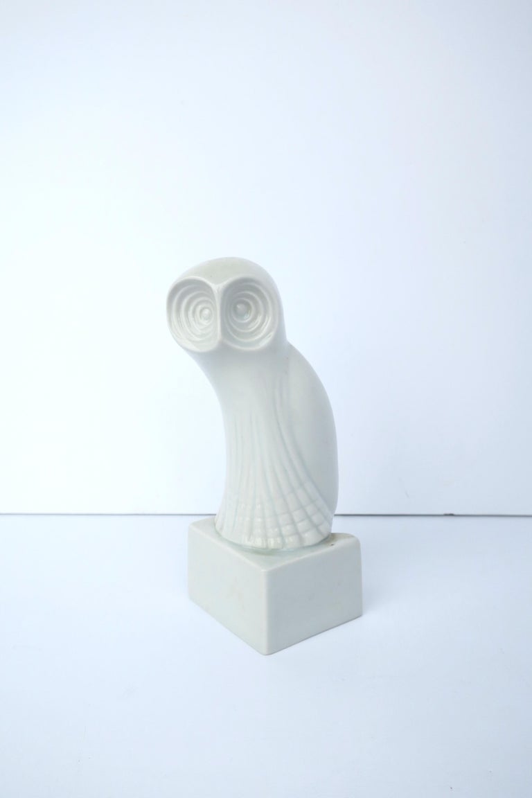 White Owl Bird Porcelain Object Sculpture For Sale at 1stDibs