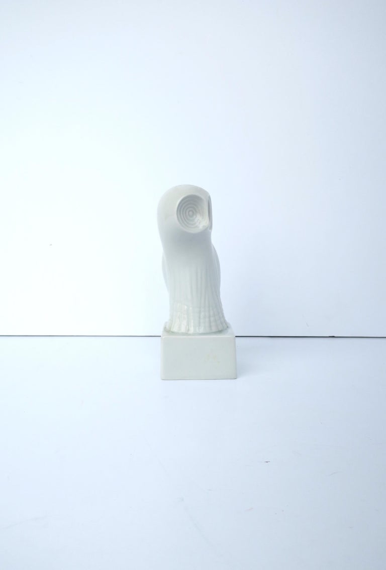 White Owl Bird Porcelain Object Sculpture For Sale at 1stDibs