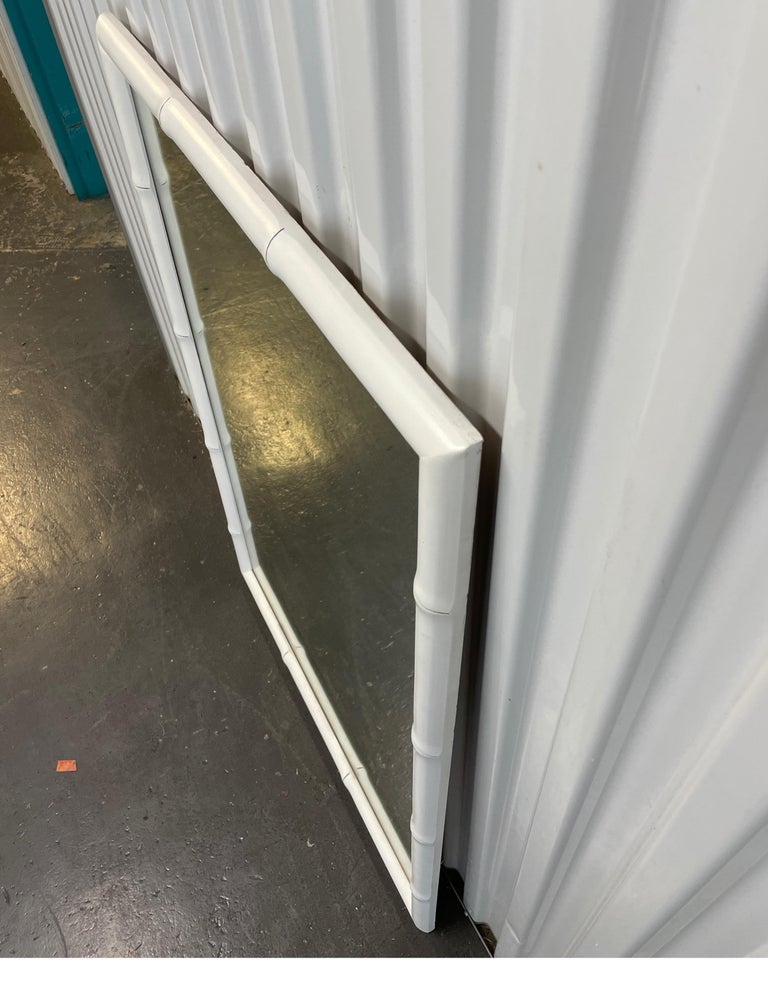 White Painted Faux Bamboo Mirror at 1stDibs | white bamboo mirror ...