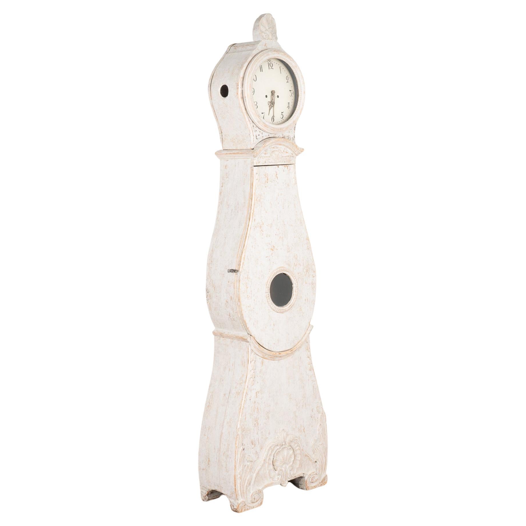 White Painted Swedish Mora Grandfather Clock, circa 1820-40 For Sale at ...