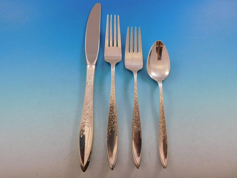 White Paisley by Gorham Sterling Silver Flatware Service for Eight Set ...