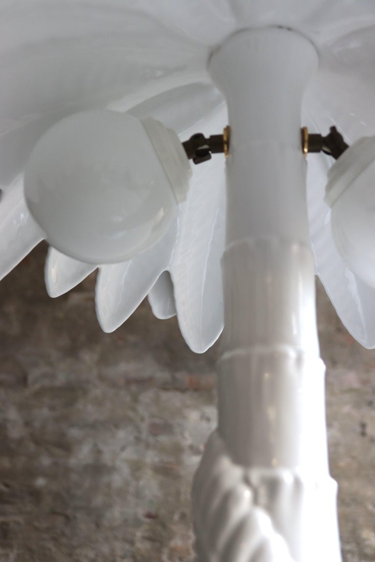 White Palm Tree – Table Lamp – Ceramic – Metal – Italy – 1970s For Sale ...