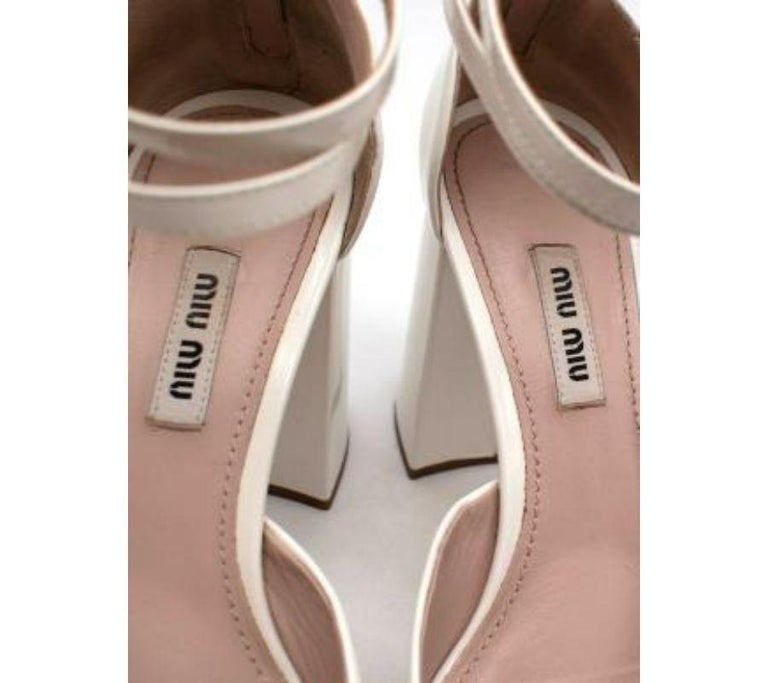 White Patent Platform Double Strap Pumps For Sale at 1stDibs