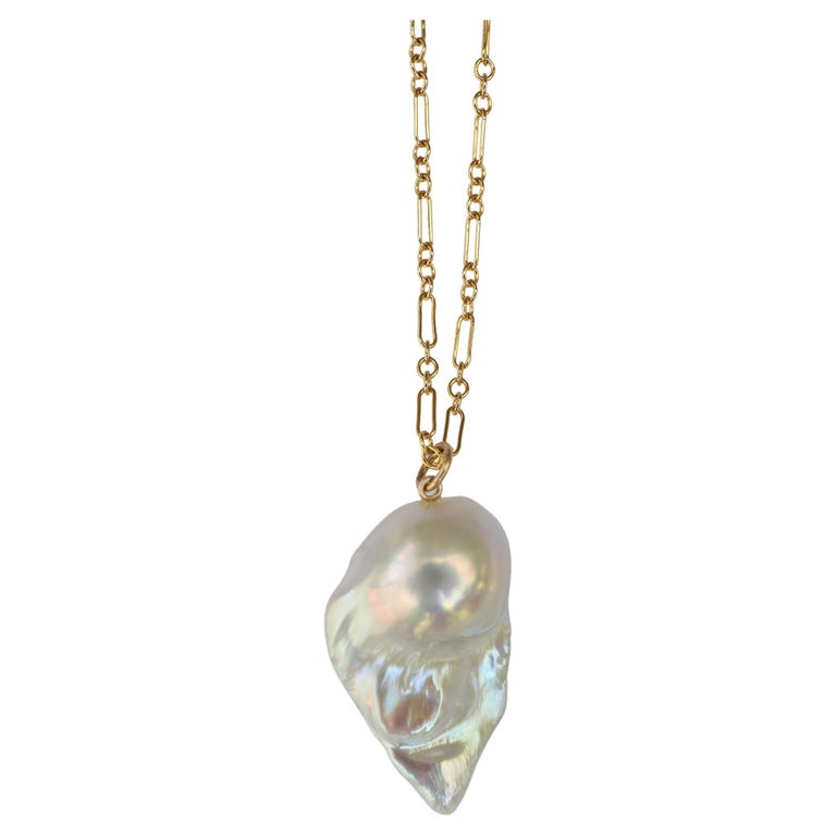 Pearl Chain Necklace Drop Pendant For Sale at 1stDibs