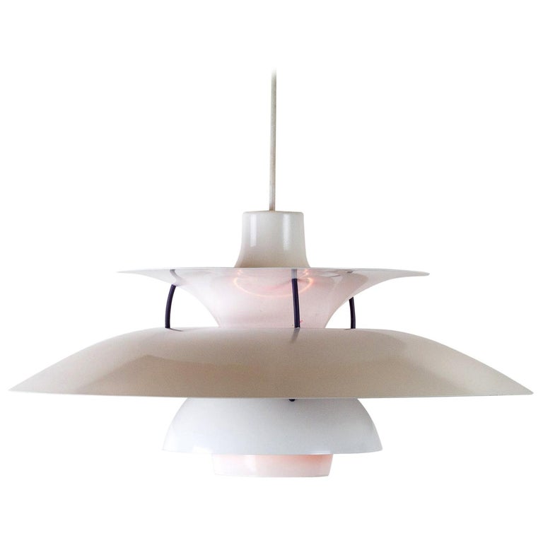 White PH5 Pendant Light by Louis Poulsen, Denmark at 1stDibs