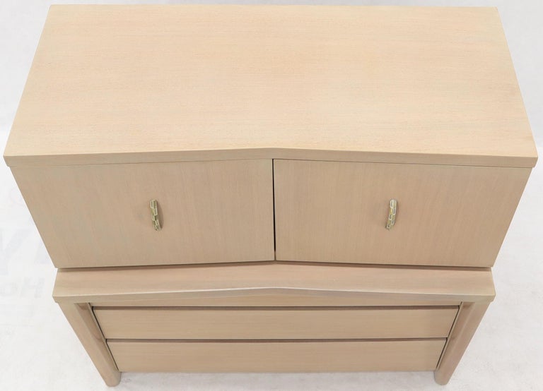 White Pickle Finish Two Doors Compartment Gentleman s Chest Dresser